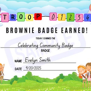 Girl Scouts Brownie Badge Certificate Download - Etsy