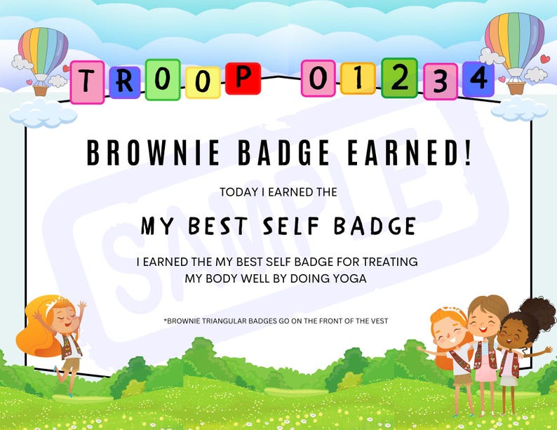 Girl Scouts Brownie Badge Certificate Customize on Canva - Etsy