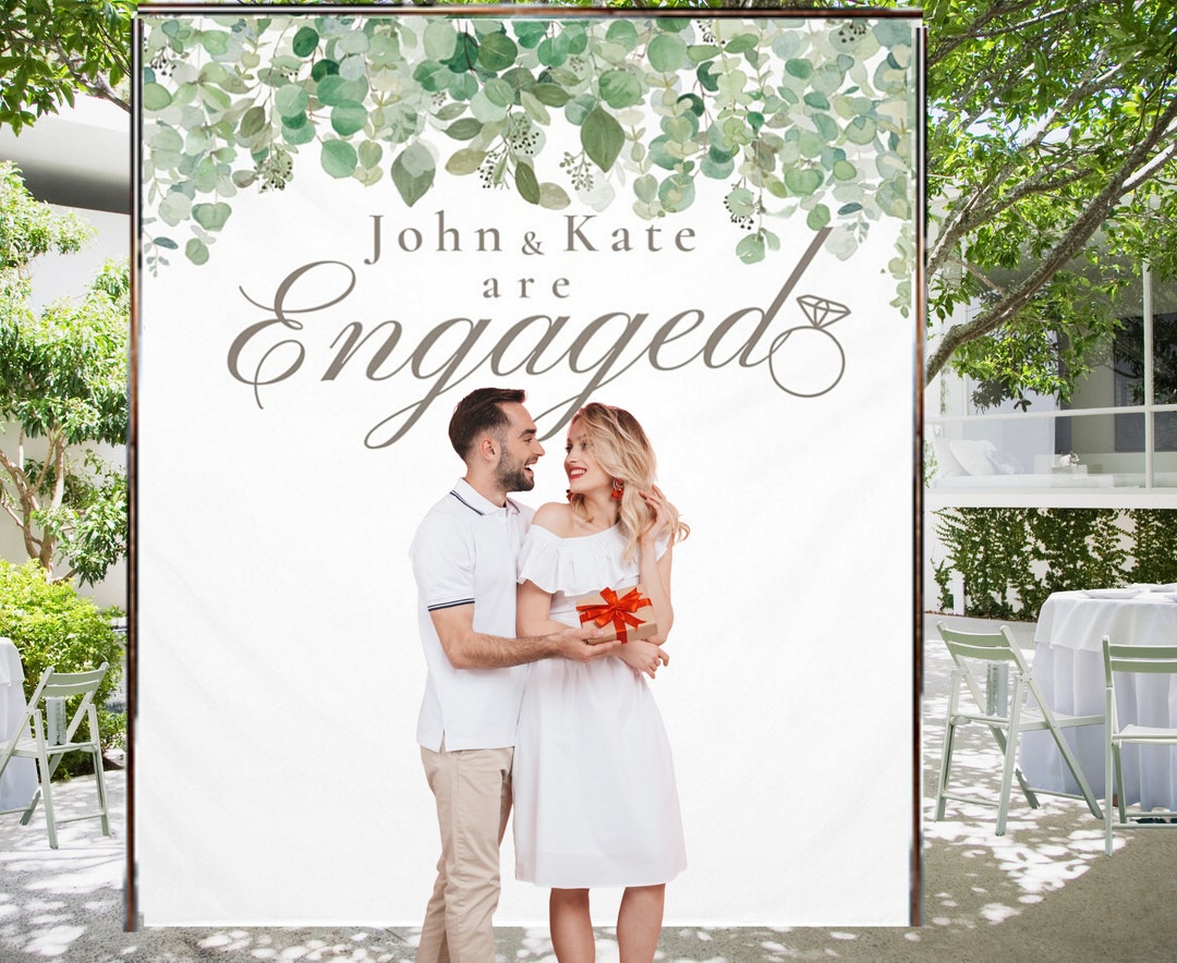 Engagement Photo Backdrop , Engagement Party Banner, Engagement Party ...
