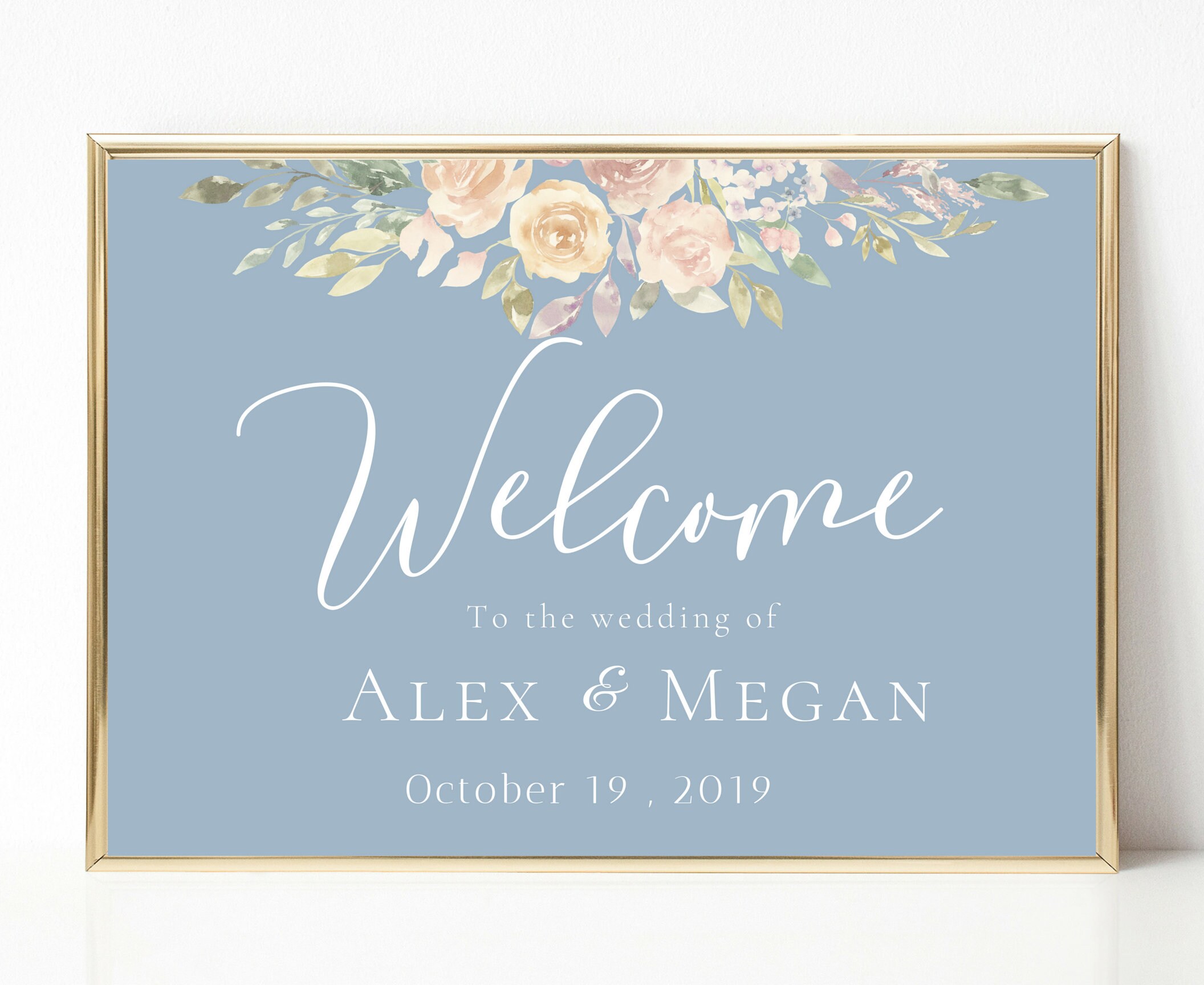 Dusty Blue Wedding Wedding Sign Bridal Wedding Welcome | Etsy