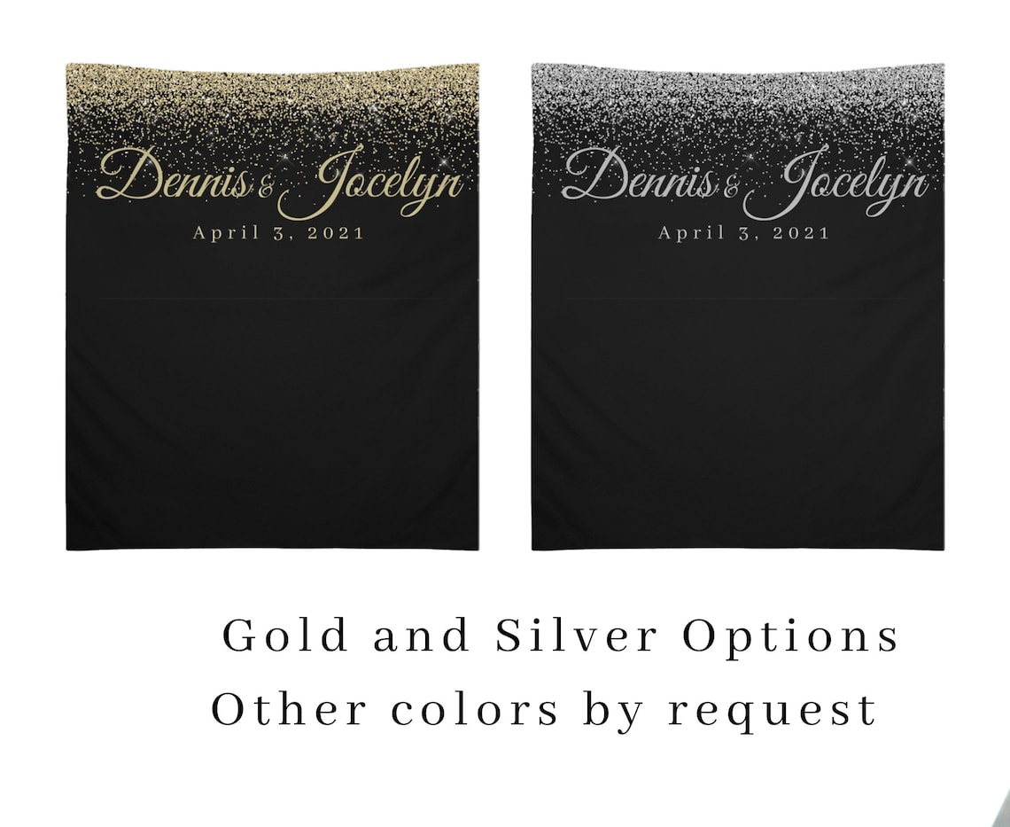 Black and Gold WeddingWedding backdrop for reception Wedding | Etsy