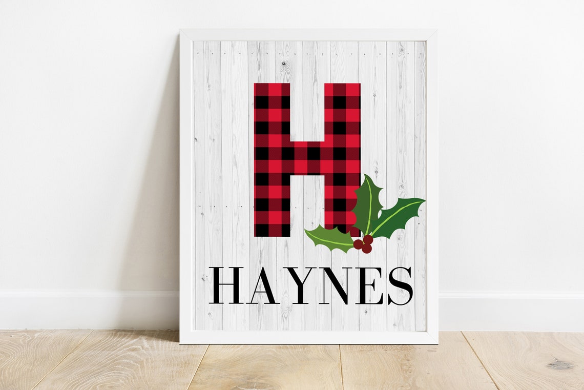 Buffalo Plaid Christmas Decor, Personalized Christmas Sign ...