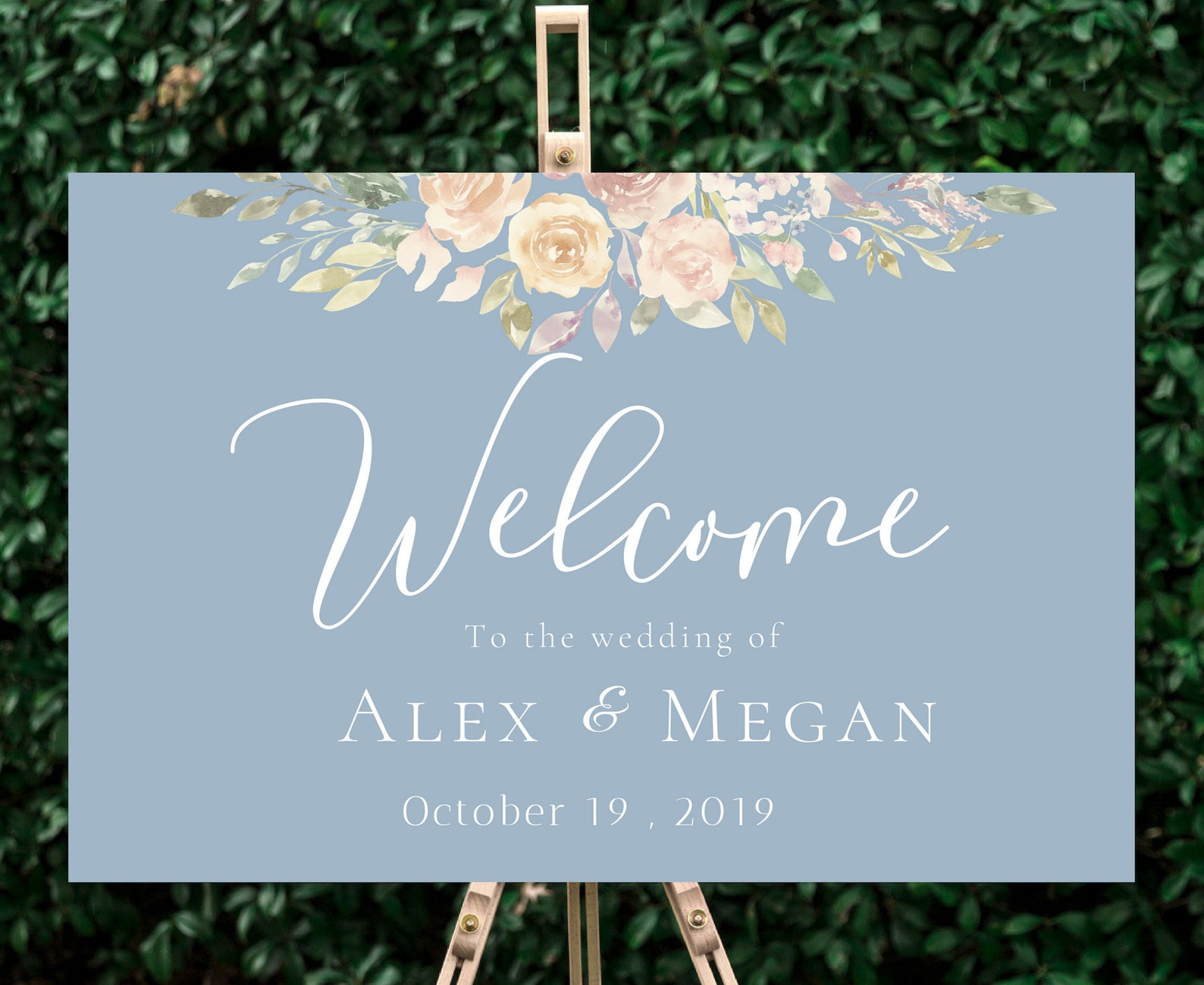 Dusty Blue Wedding Wedding Sign Bridal Wedding Welcome | Etsy