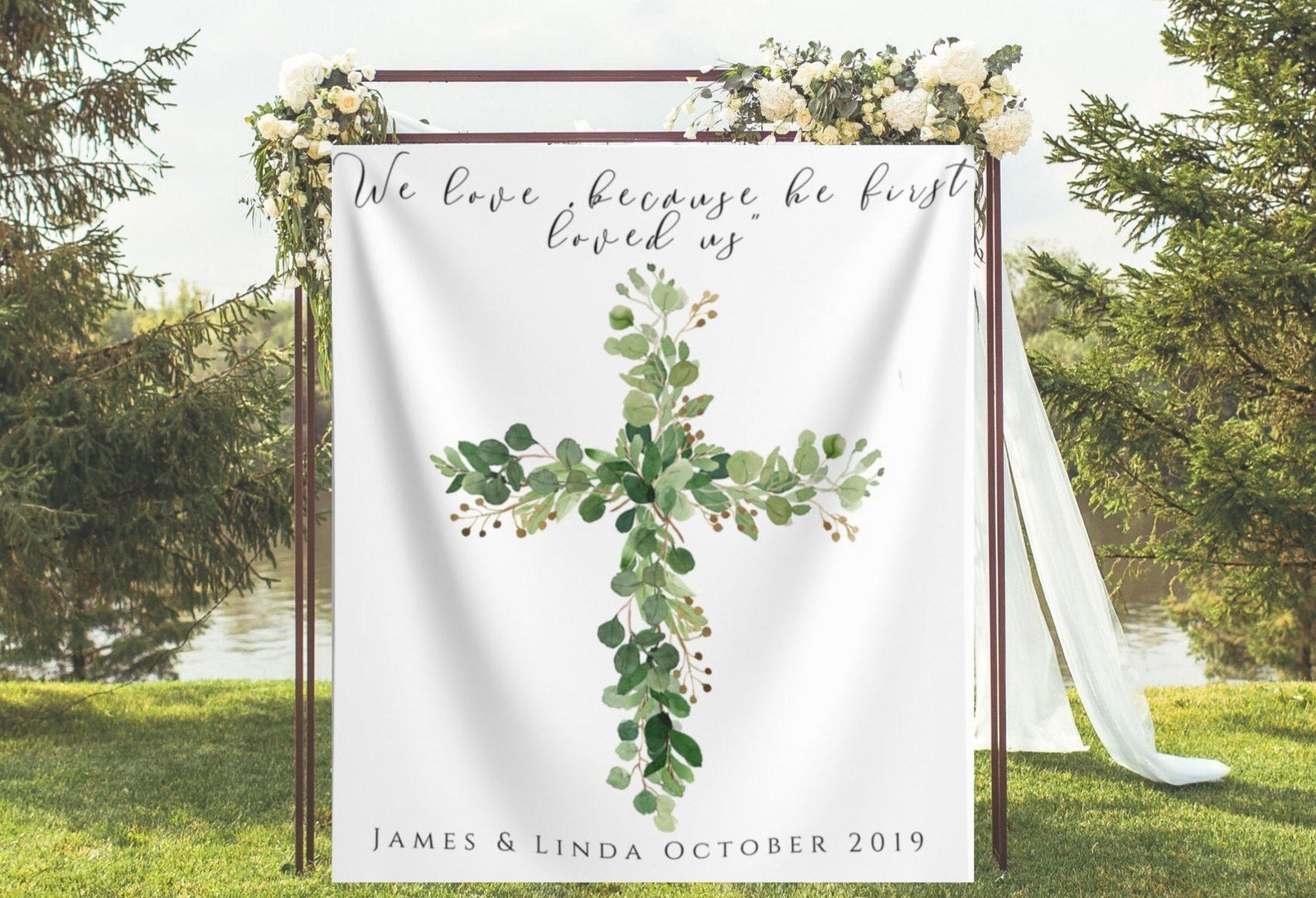 Christian Wedding Photo Booth Backdrop Wedding Backdrop for - Etsy