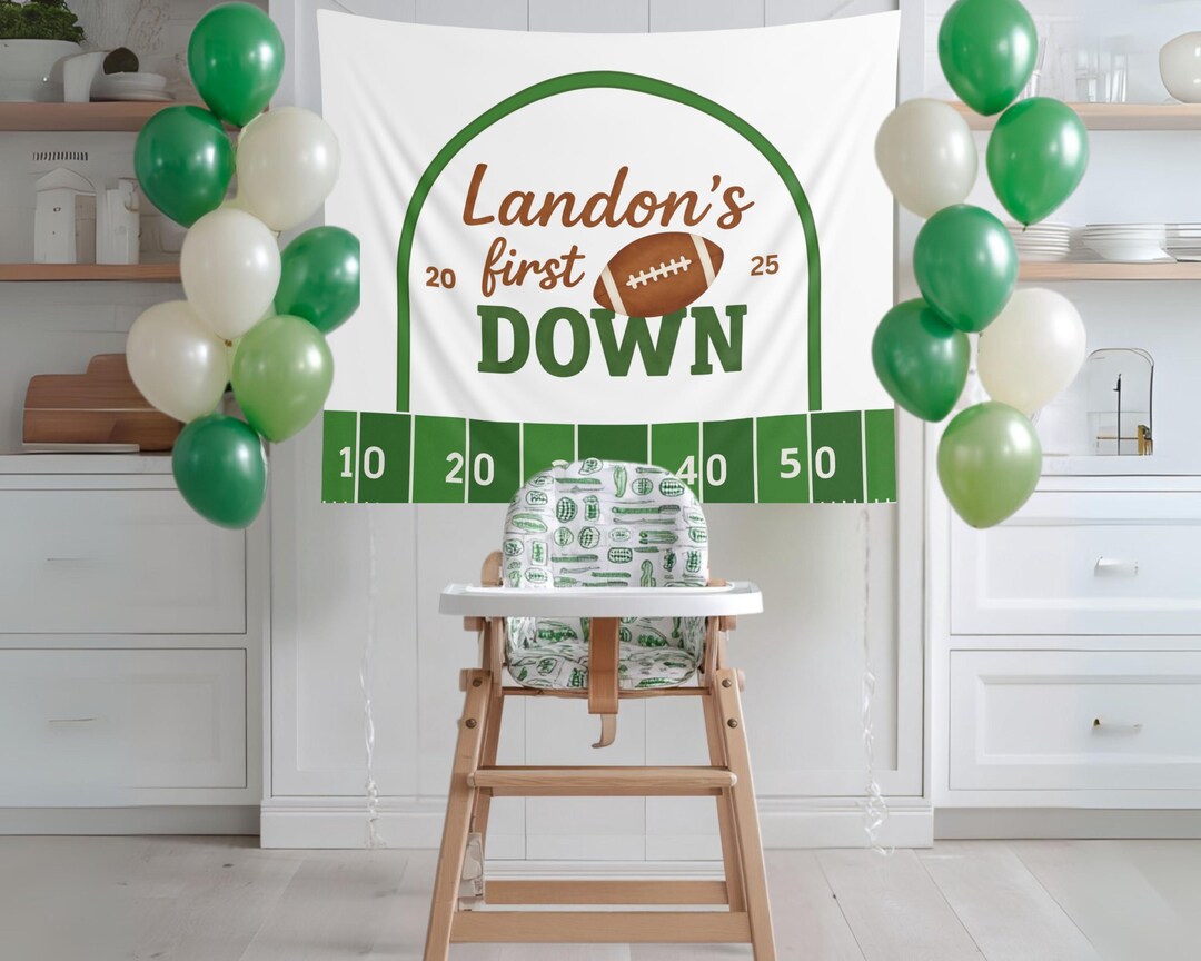 First Year Down Birthday Banner | Custom First Down Football 1st ...