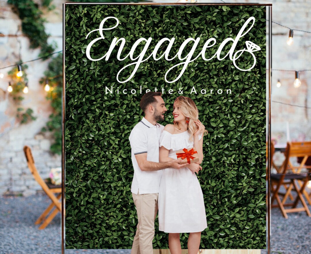 Engagement Banner, Hedge Wall Sign, Hedge Wedding Backdrop, Engagement ...