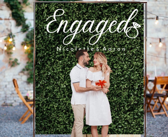 Engagement Banner Hedge Wall Sign Hedge Wedding Backdrop - Etsy
