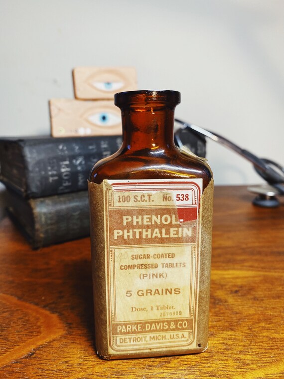 Antique Apothecary Phenol-phthalein Parke Davis & Co Vintage | Etsy