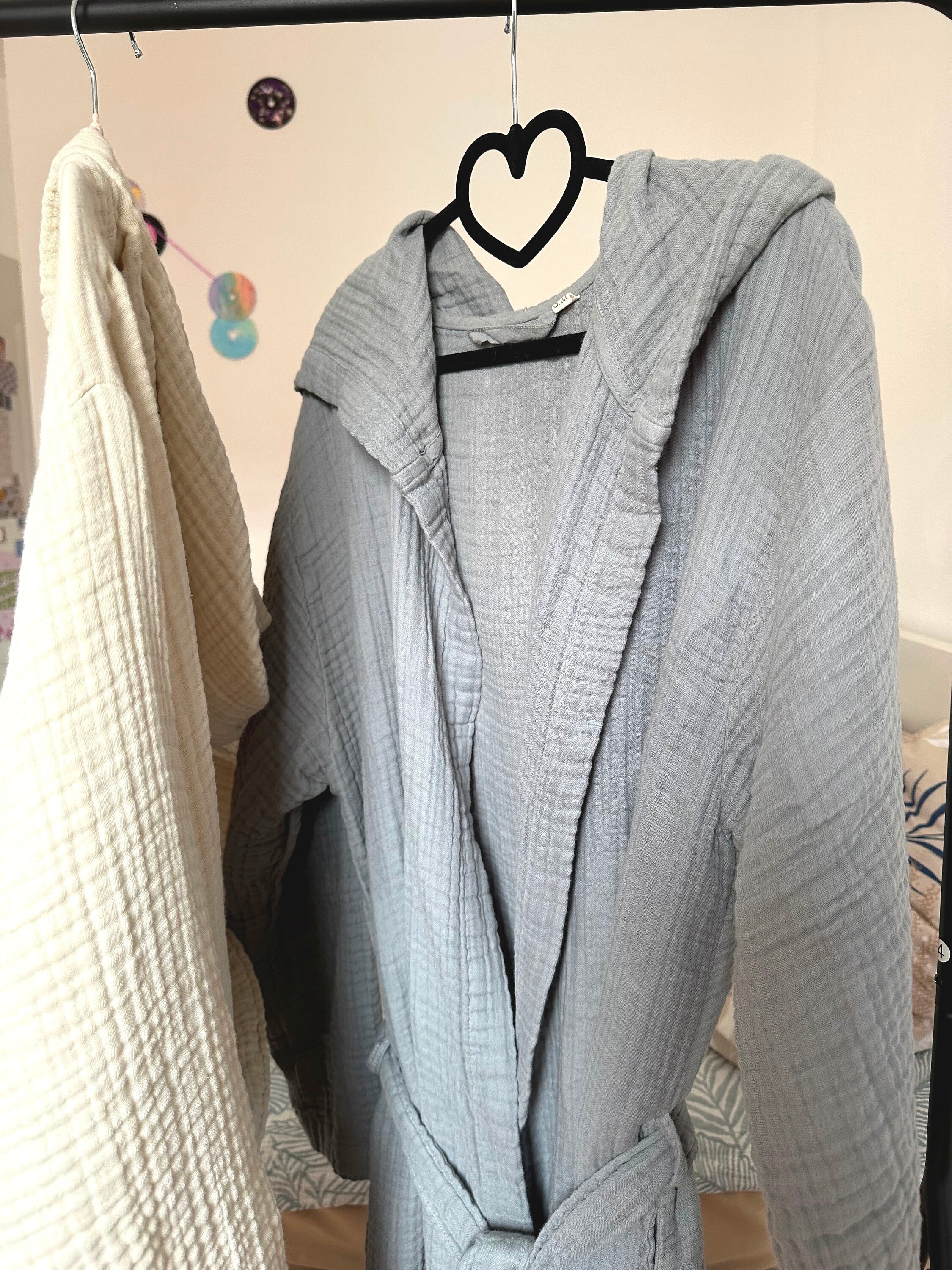 4 Layers Pockets Muslin Organic Cotton Robe, Bath Robe, Soft Absorbent ...