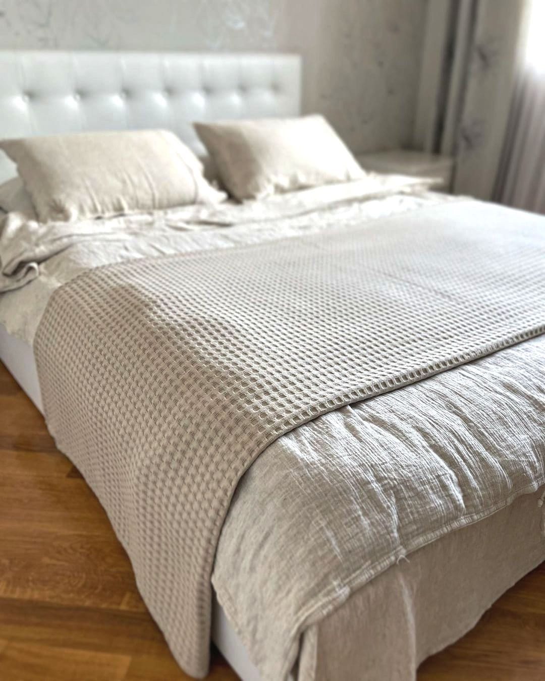 White Waffle Weave Blanket Waffle Throw Blanket King Waffle Queen Quilt ...