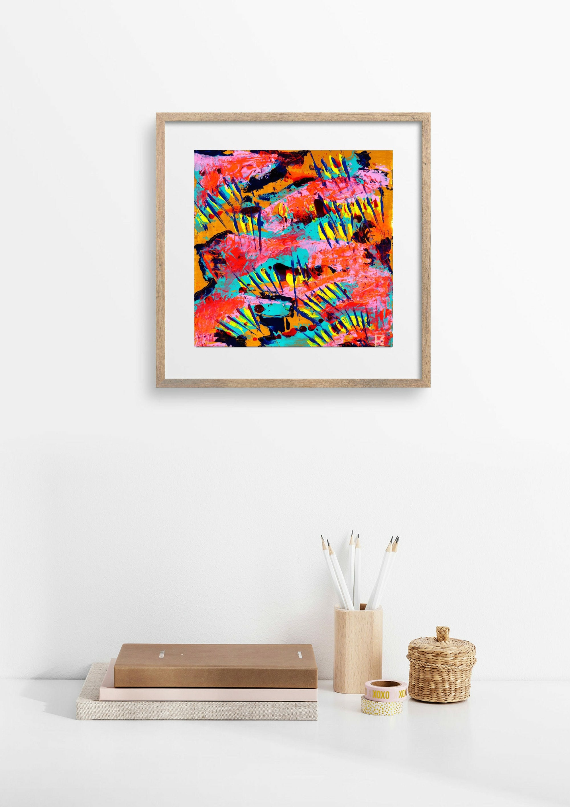 Pink Abstract PRINT/ Colourful Artwork/feature Wall/ Original Art - Etsy UK