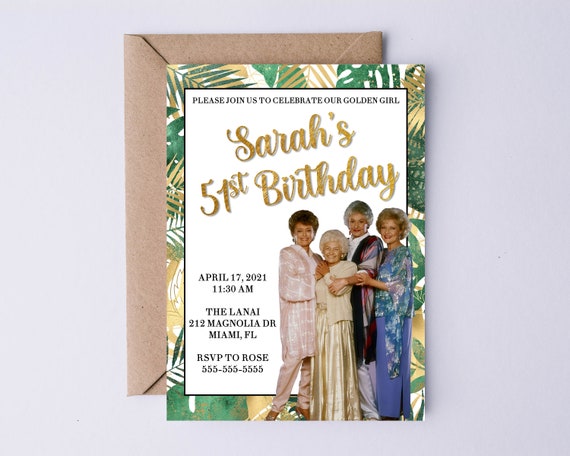 Golden Girls Party Invitation 5x7 Printable Invitation Funny | Etsy