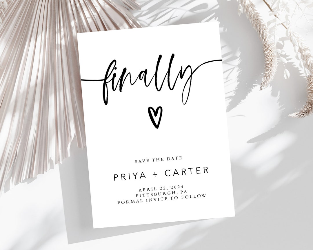 Finally Save the Date, Printable Invitation, Funny Save the Date, Cute ...