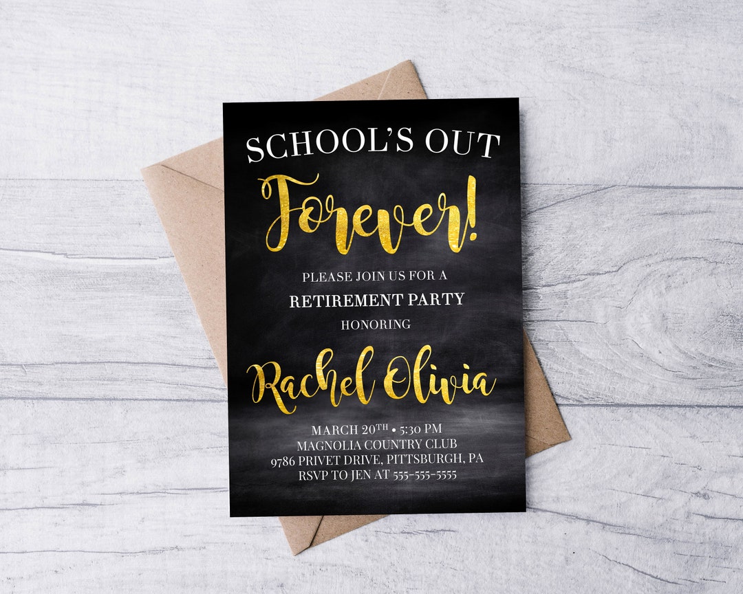 Teacher Retirement Party Invitation, Printable Invitation, Principal ...