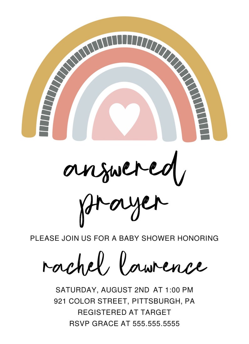 Christian Baby Shower 5x7 Invitation Couples Shower - Etsy
