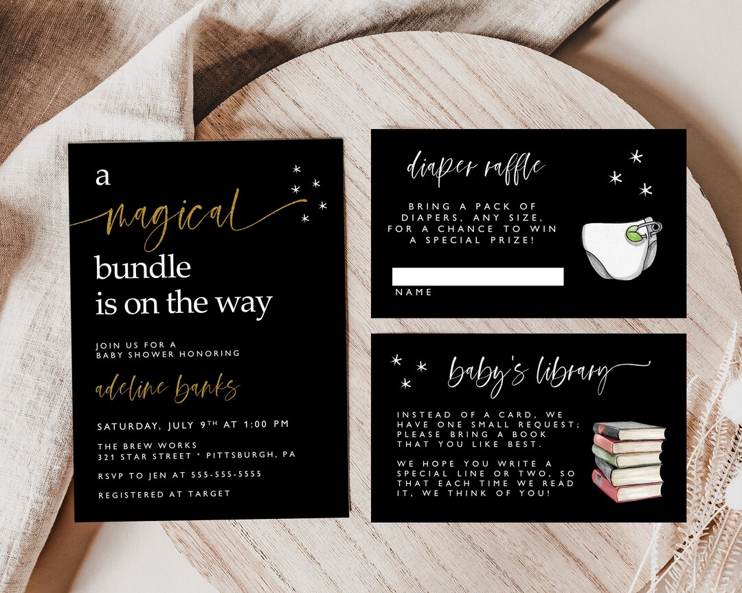 Wizard Baby Shower 5x7 Invitation, Magical Baby Shower Invitation ...