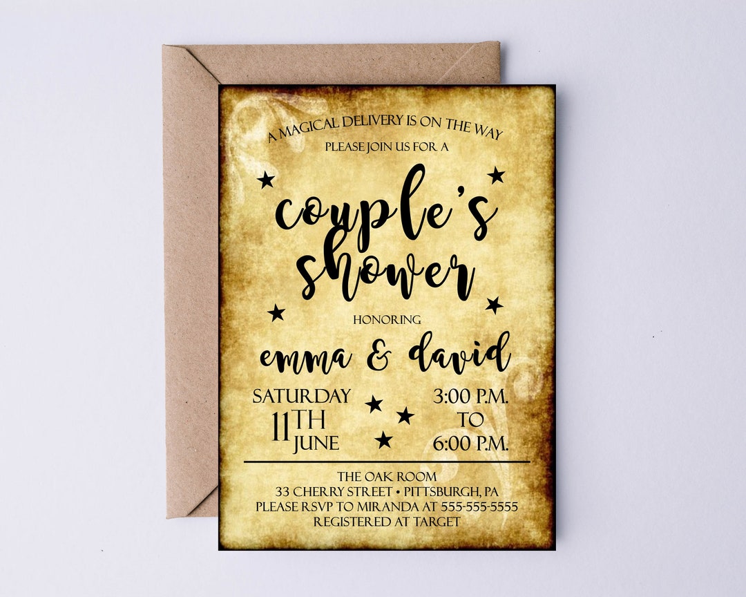Magical Couple's Shower 5x7 Invitation, Couples Shower, Wizard Couples ...