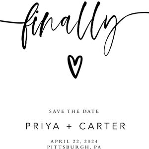 Finally Save the Date, Printable Invitation, Funny Save the Date, Cute ...