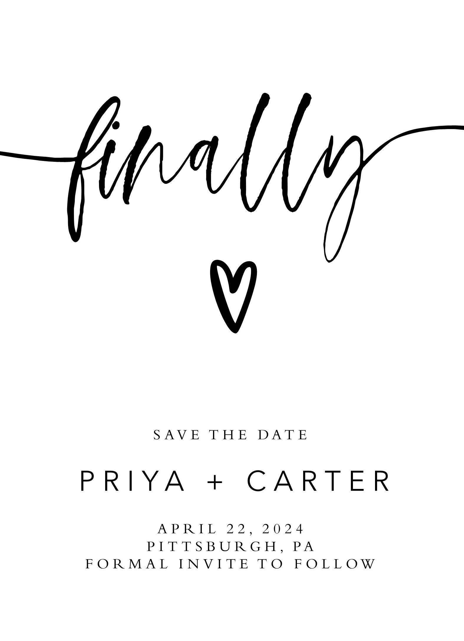 Finally Save the Date, Printable Invitation, Funny Save the Date, Cute ...