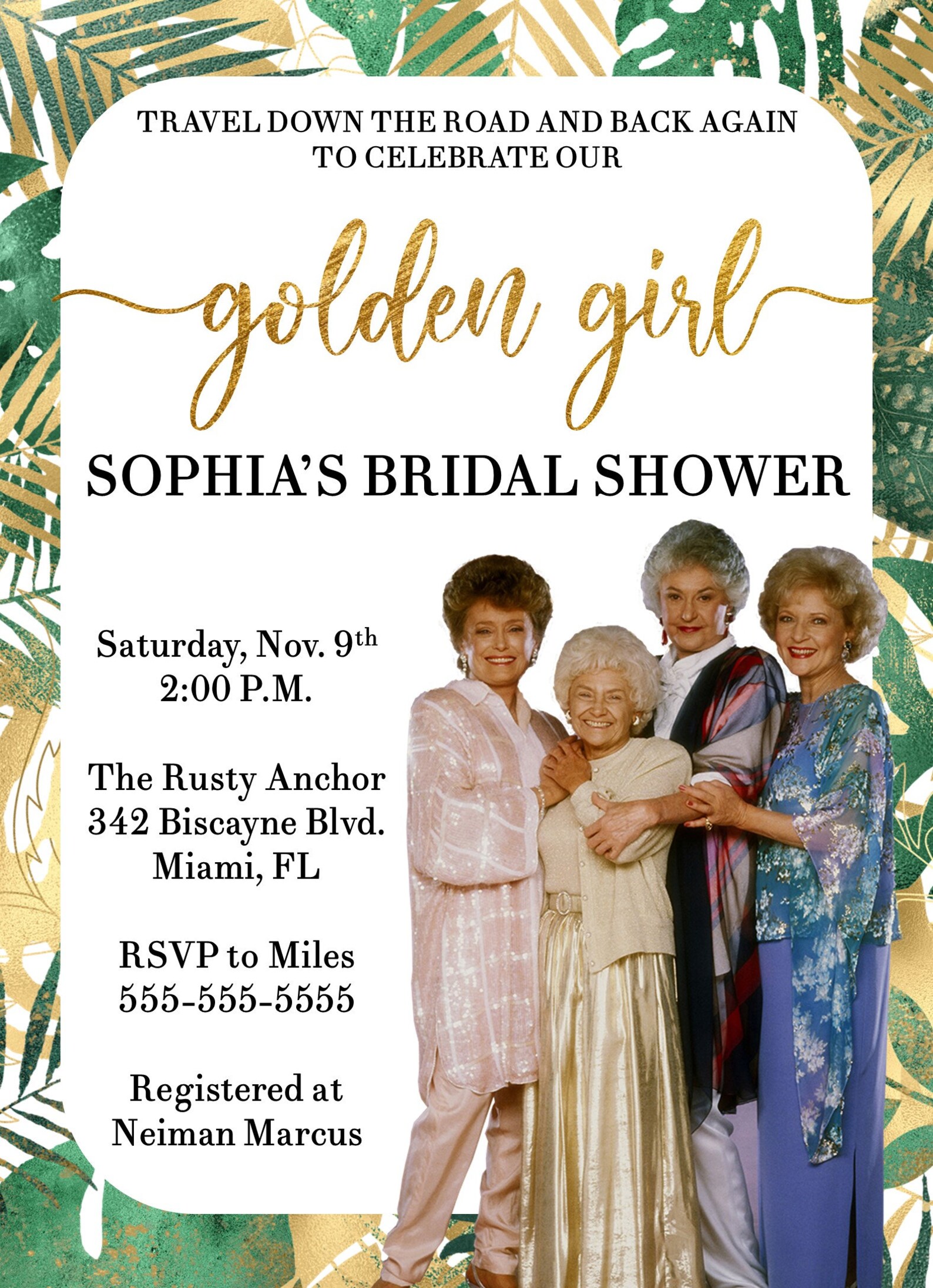 Golden Girls Party Invitation 5x7 Printable Invitation Funny - Etsy