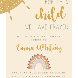 Christian Baby Shower 5x7 Invitation, Couples Shower, Beautiful ...