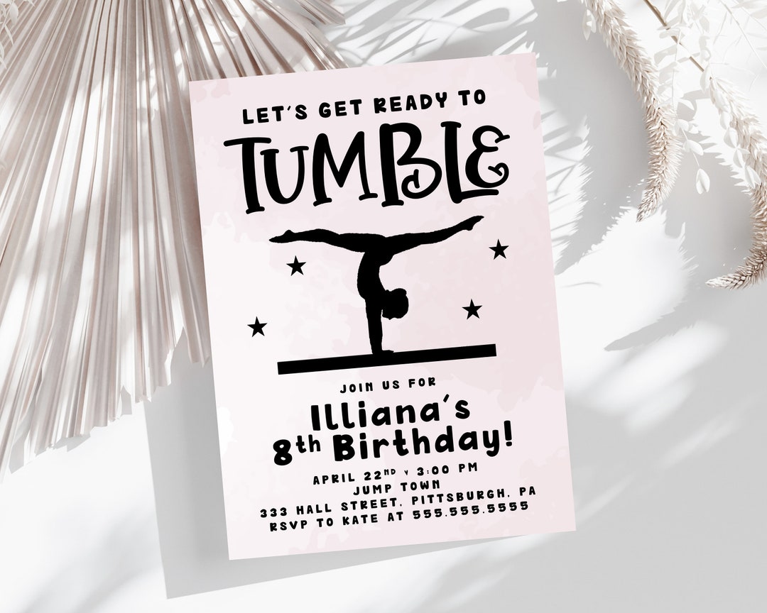 Let’s Get Ready to Tumble Birthday 5x7 Invitation, Printable Invite ...