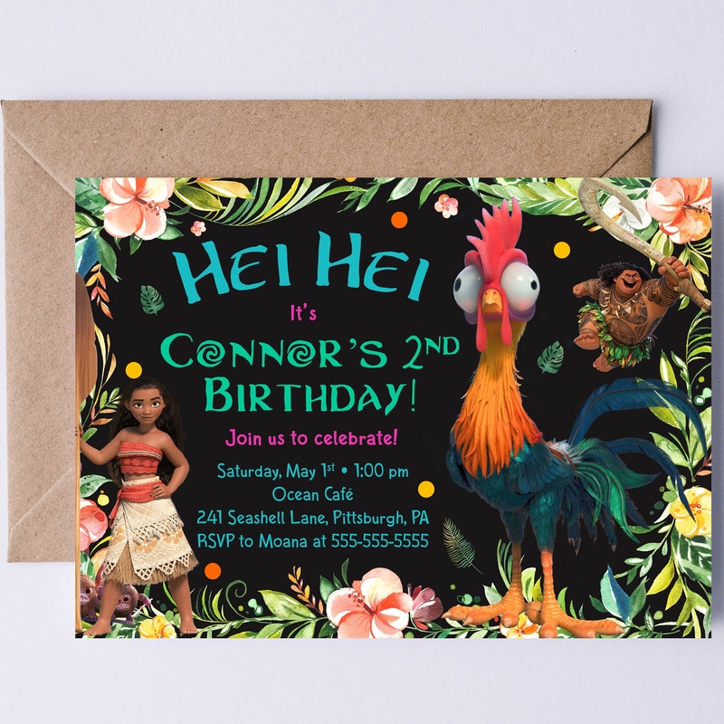 Moana Invitation - Etsy
