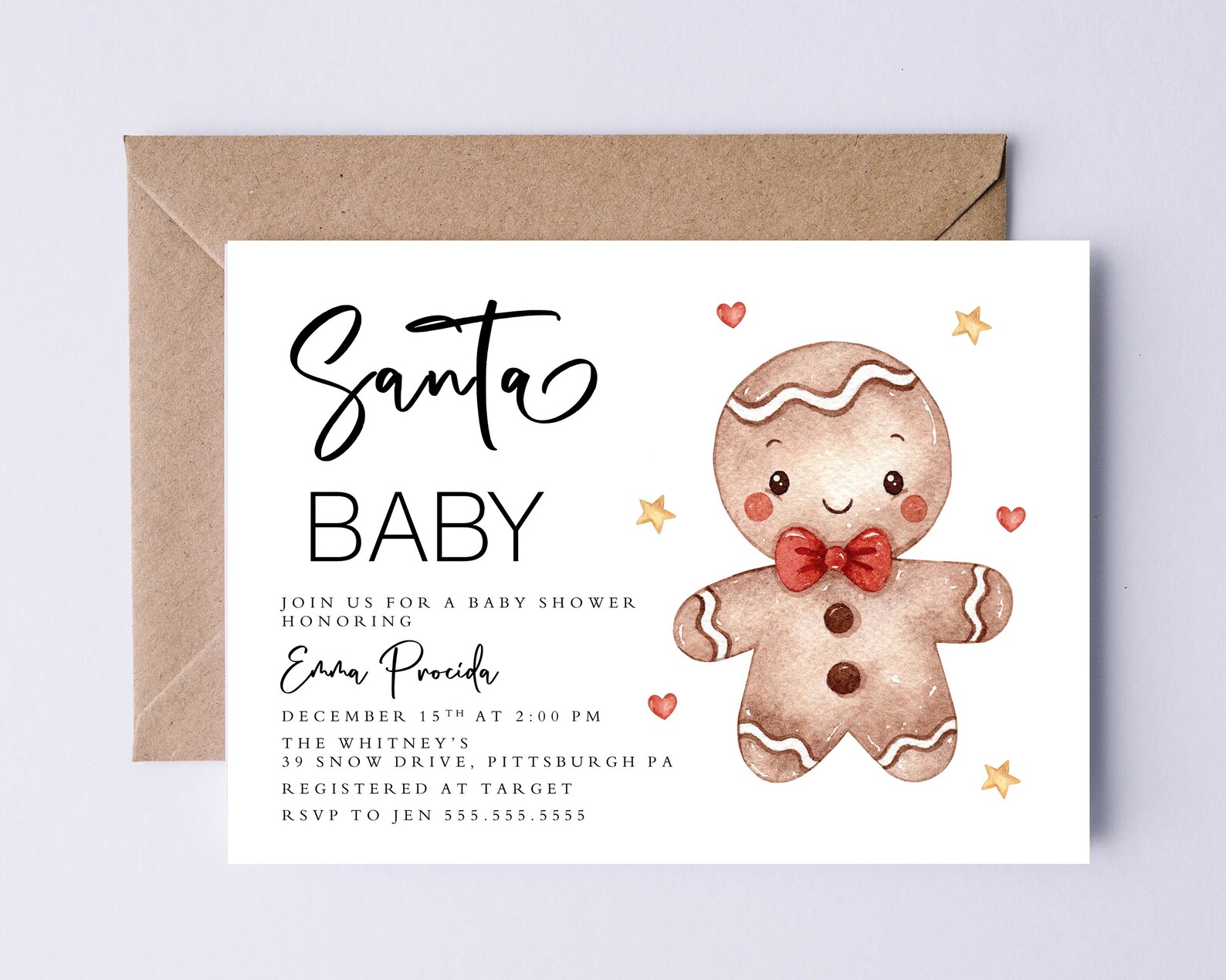 Santa Baby Shower Invitation, Printable Invitation, Holiday Baby Shower ...