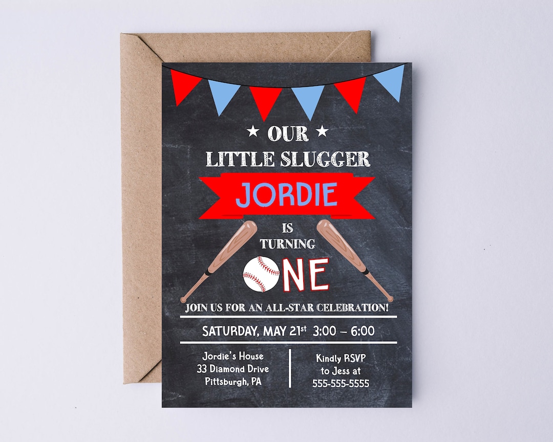 Baseball Birthday Invitation, Printable Invitation, Baseball Invitation ...