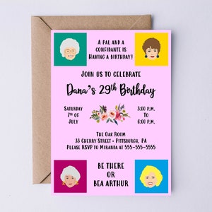 Golden Girls Birthday Invitation (digital File) - Etsy