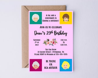Golden Girls Party Invitation DIGITAL FILE ONLY 5x7 - Etsy