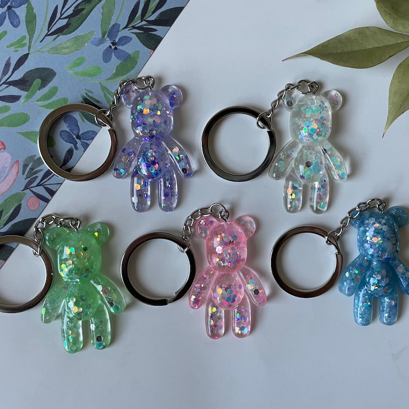 Purple Teddy Bear Keychain - Etsy