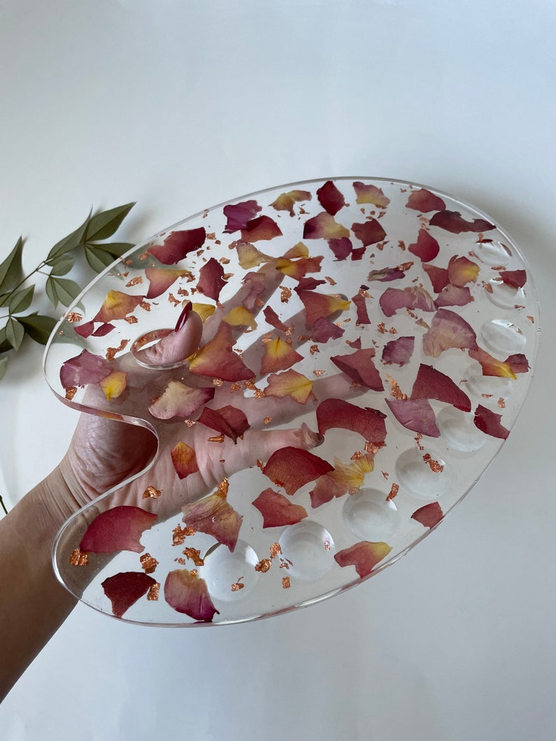 Custom Resin Floral Paint Palette Pressed Flower Pallet With | Etsy