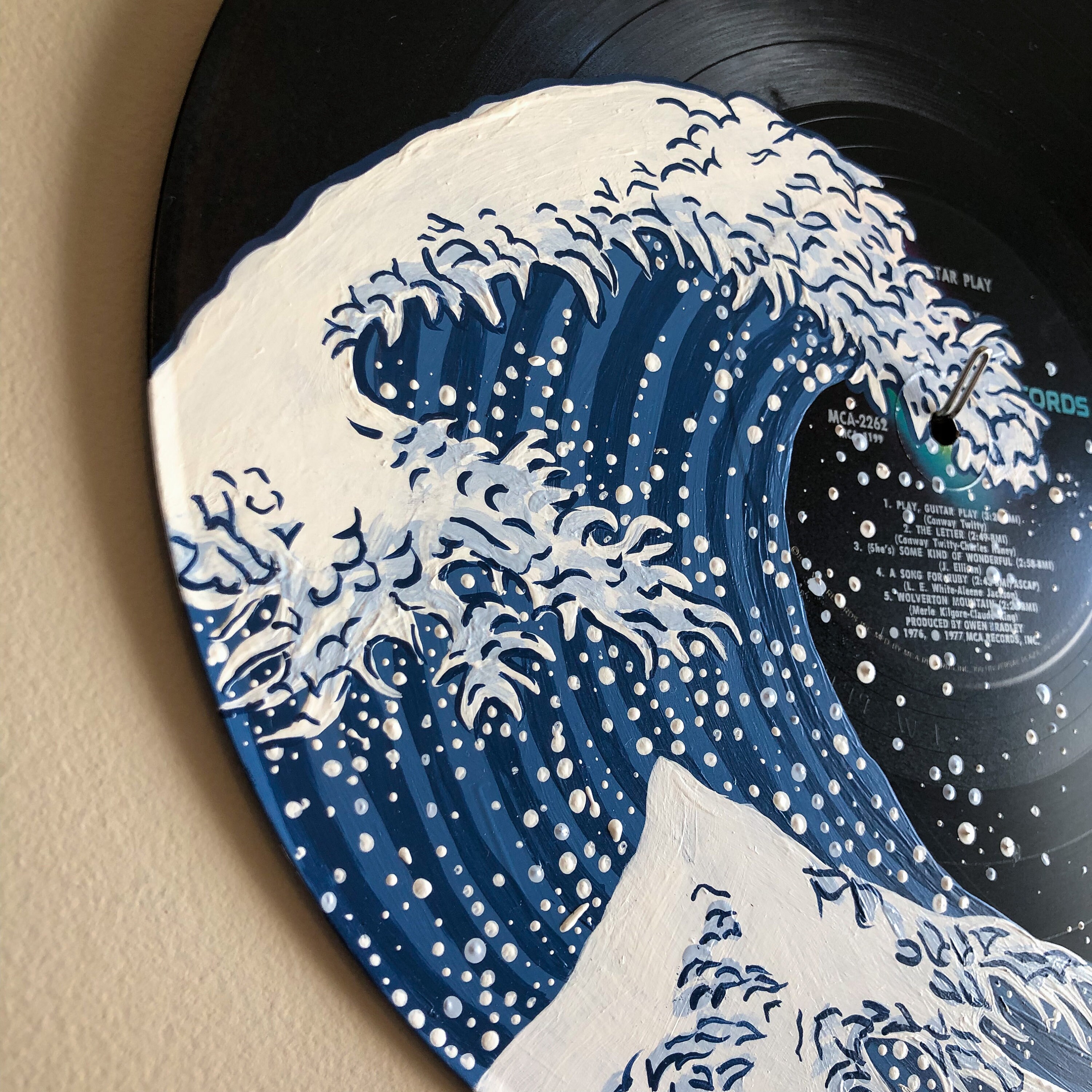 The Great Wave off Kanagawa | Custom Hand-painted Record, Fully ...