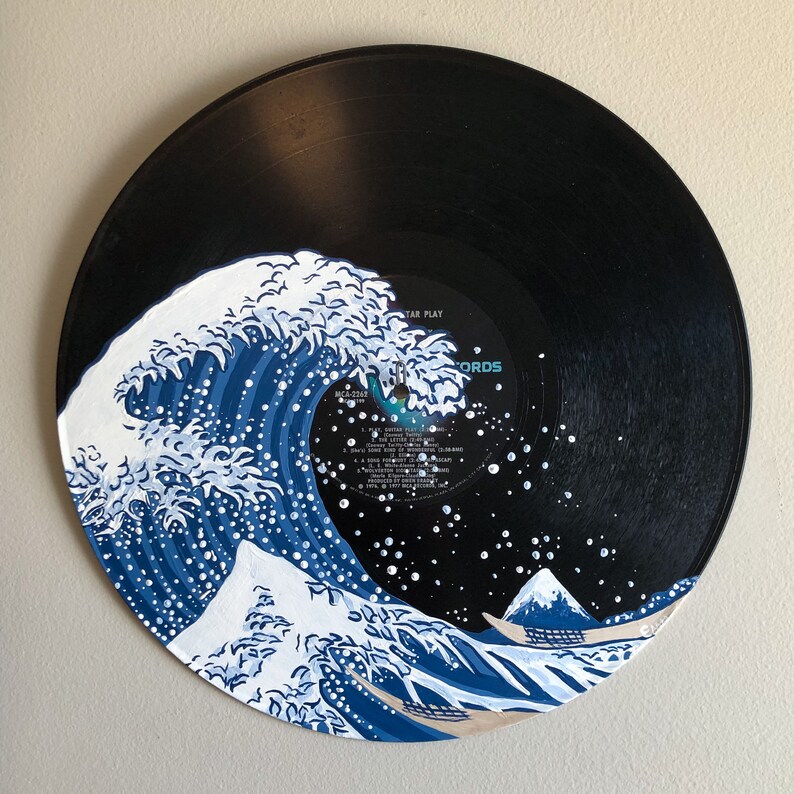 The Great Wave off Kanagawa | Custom Hand-painted Record, Fully ...