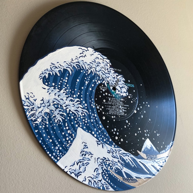 The Great Wave off Kanagawa | Custom Hand-painted Record, Fully ...