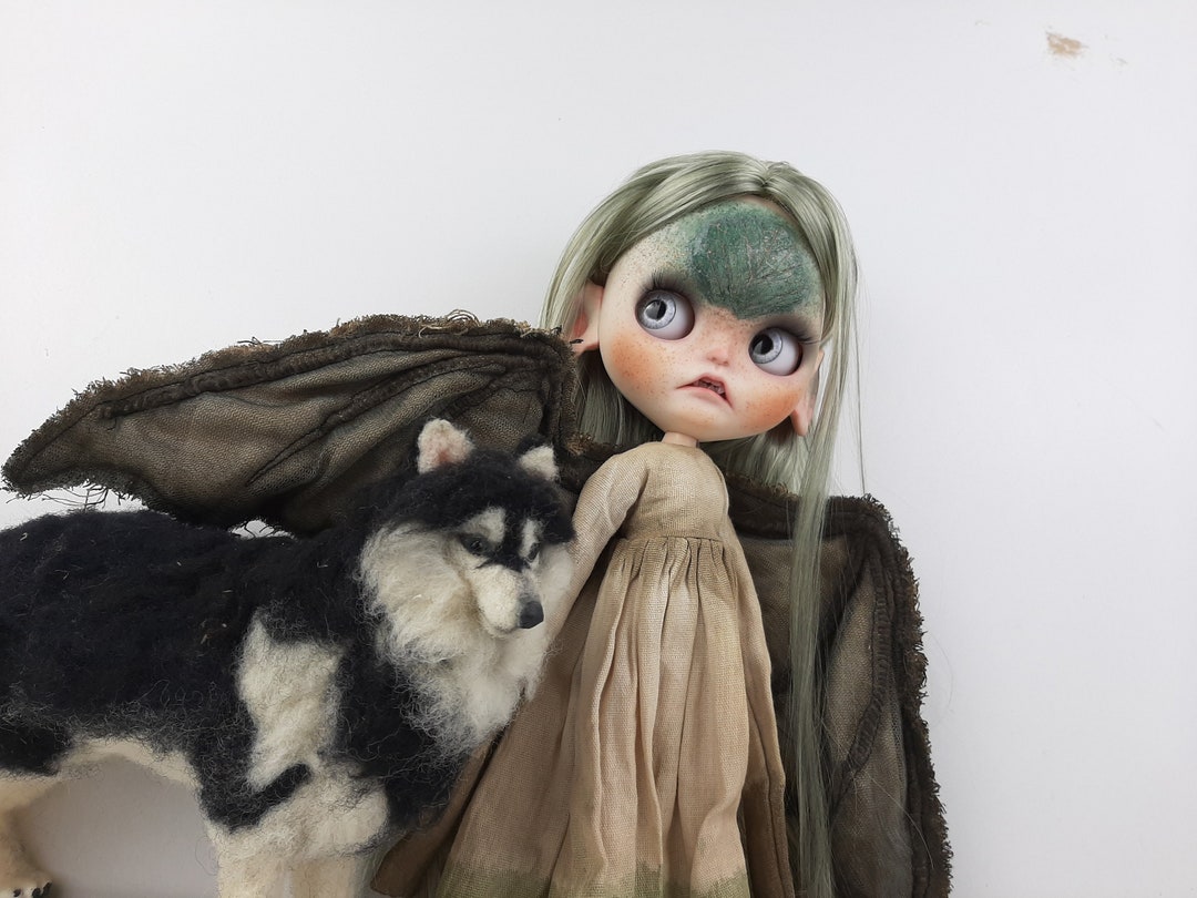 SOLD Custom Blythe OOAK Forest Vampire Bat With a Wolf Art Doll by ...