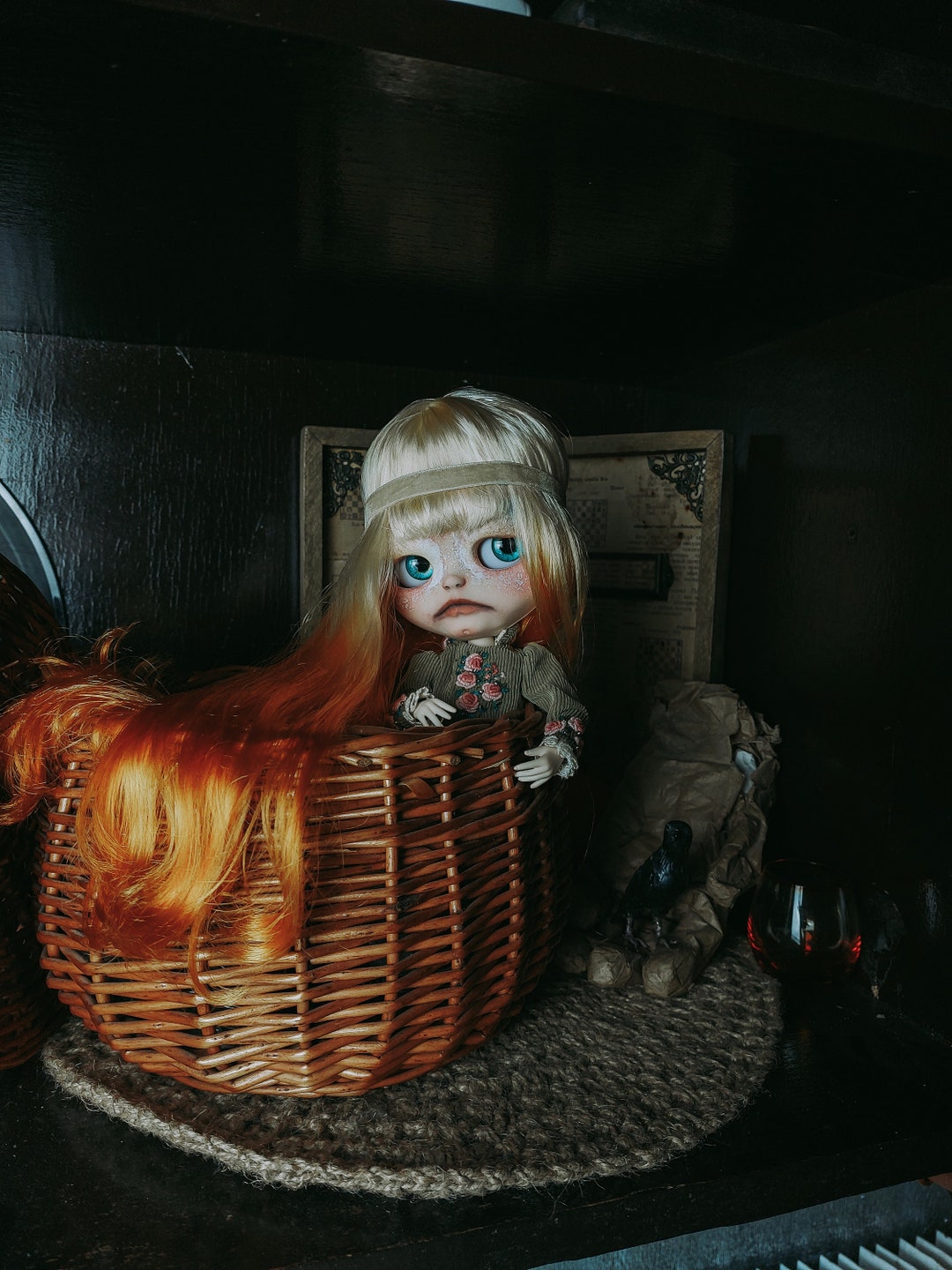 SOLD Custom Blythe OOAK Upset Girl Sculpting Modeling Face Copper Hair ...