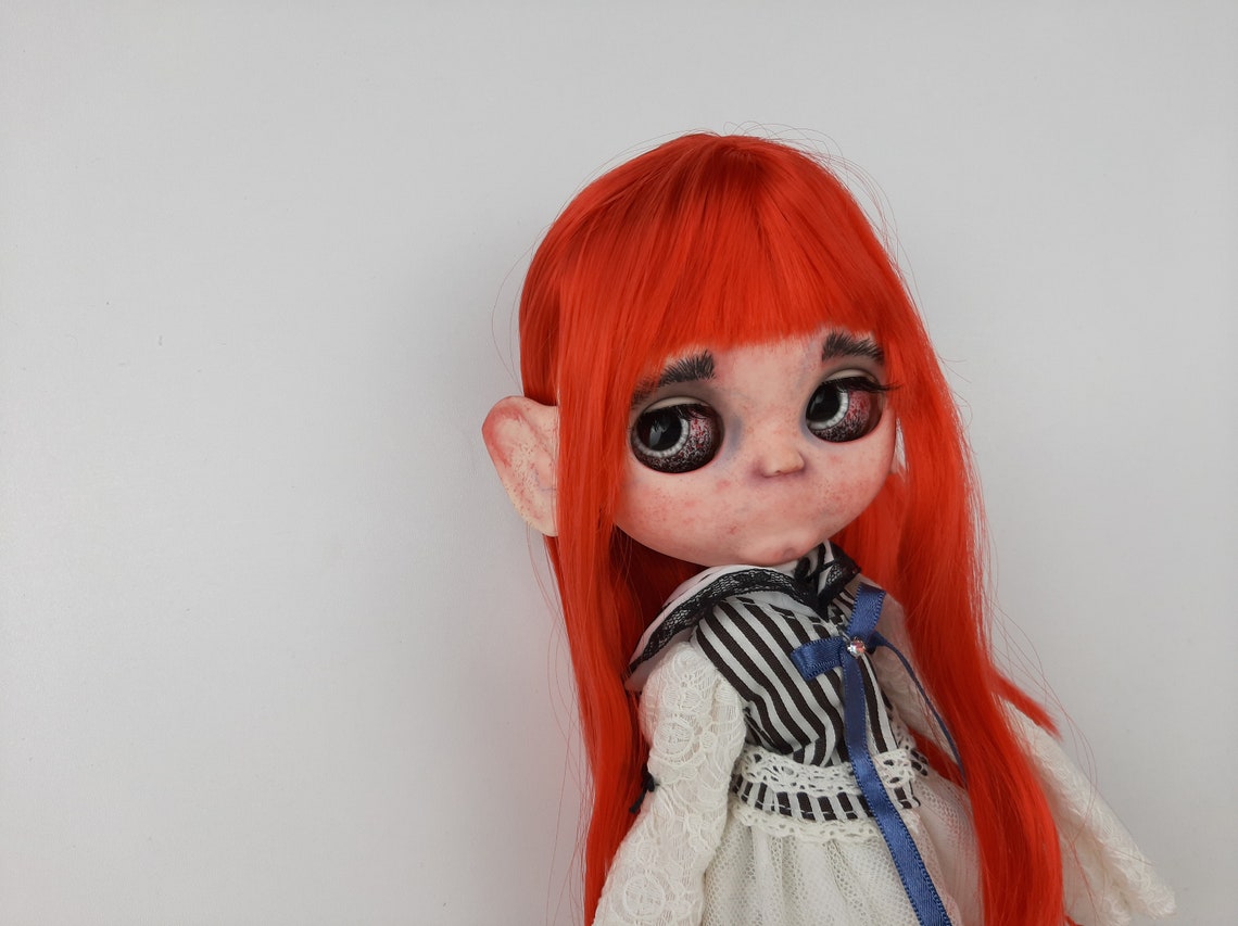 SOLD Blythe Doll Custom OOAK Creepy Girl Without Mouth / - Etsy
