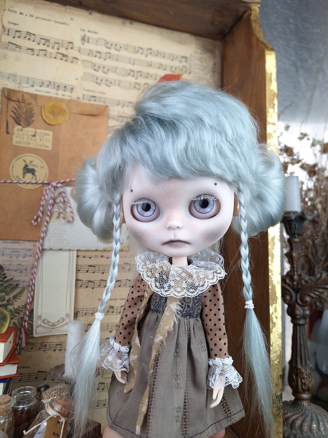 Reserve for Mis Tesoros / Blythe Custom OOAK Gray Cloud Doll Obitsu 24 ...