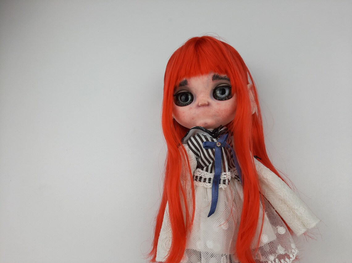 SOLD Blythe Doll Custom OOAK Creepy Girl Without Mouth / - Etsy