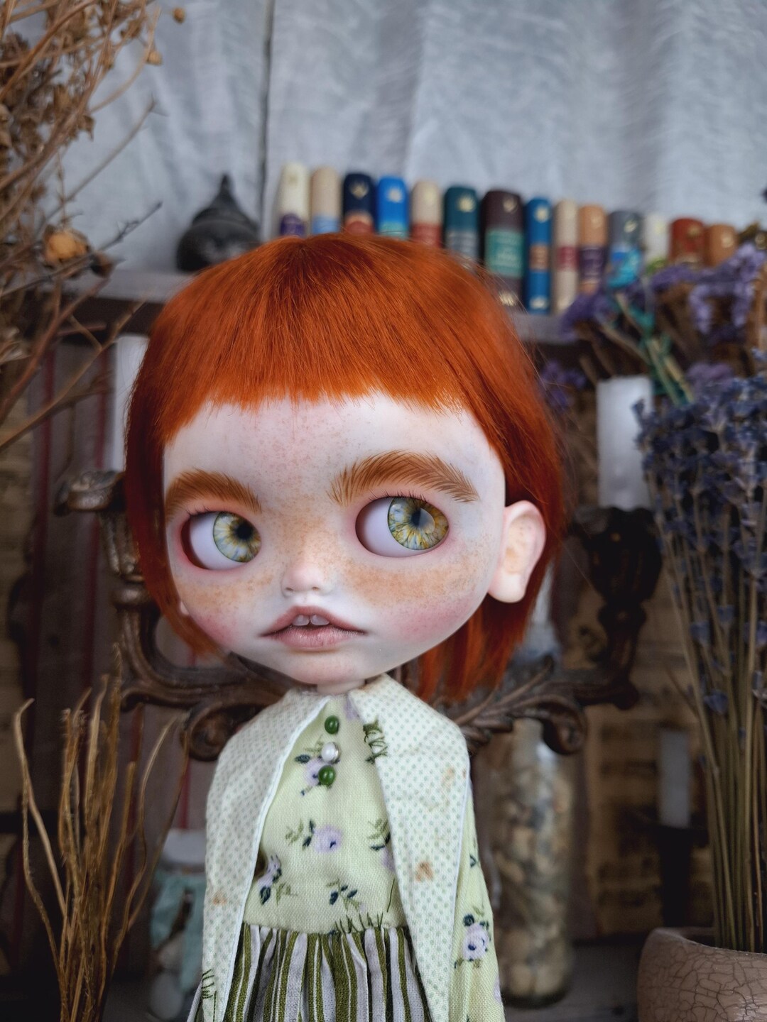 Blythe Custom With Freckles Red Hair OOAK Open Mouth With Teeth ...