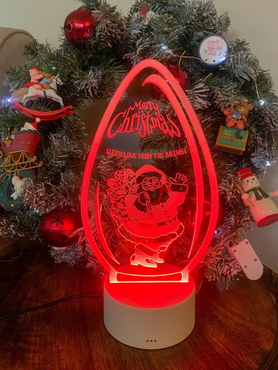 Personalized Chrismas Santa Claus Bulb Night Light Family - Etsy