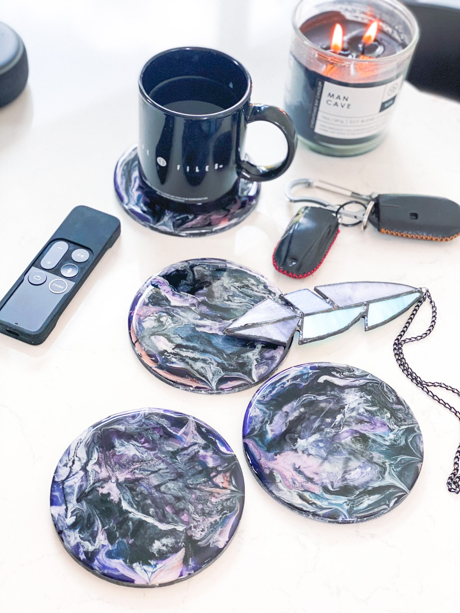 Abstract Coasters for Men / Absorbent / Modern Art Cup - Etsy Singapore