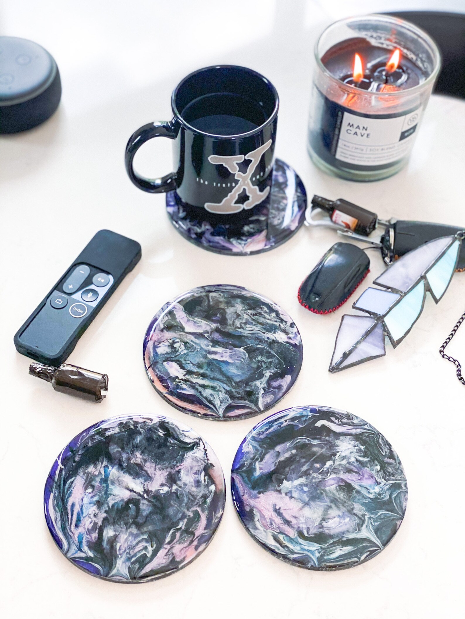 Abstract Coasters for Men / Absorbent / Modern Art Cup - Etsy Singapore