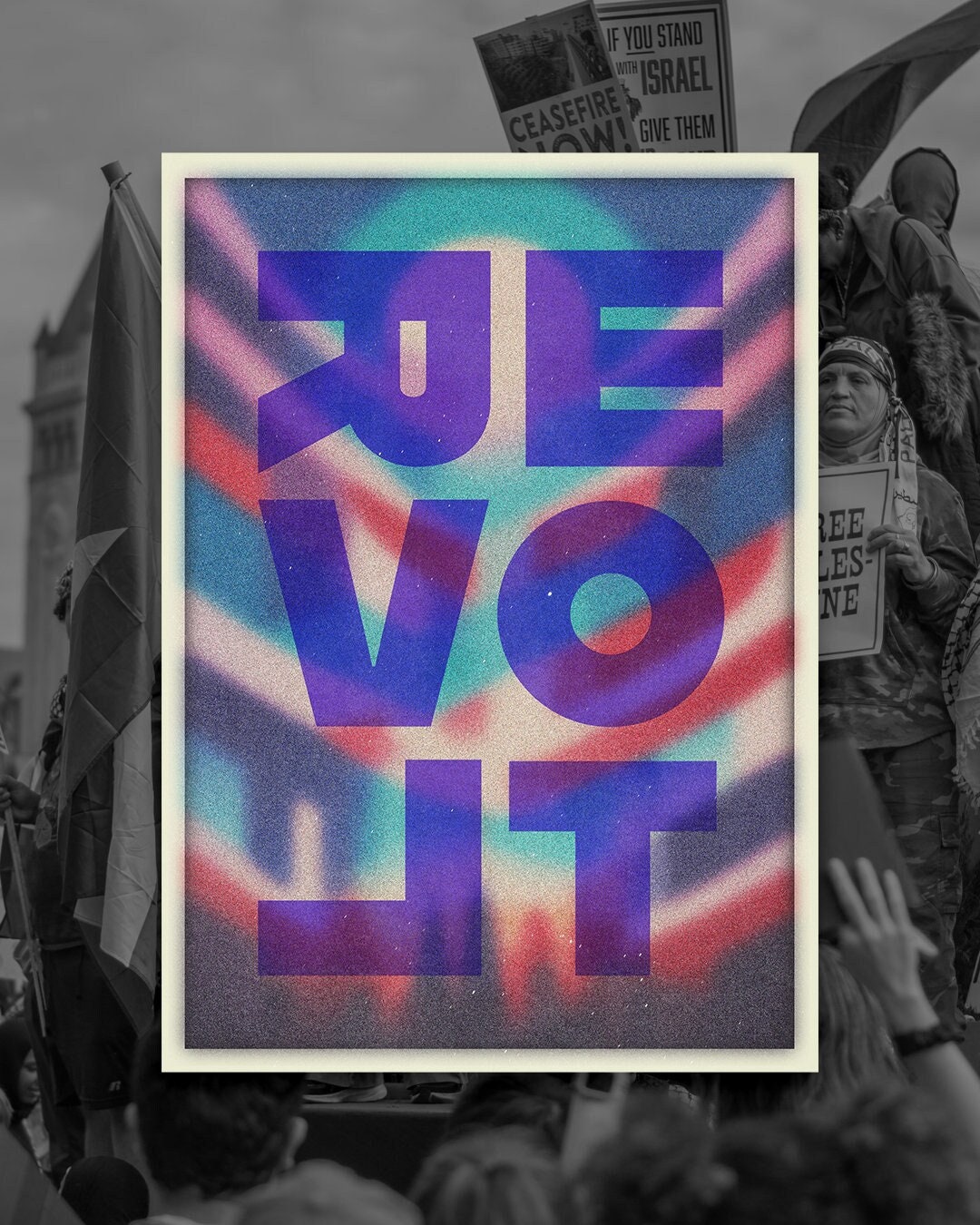 Revolt // Unique Art Print // Poster // Revolution Series // Vintage ...