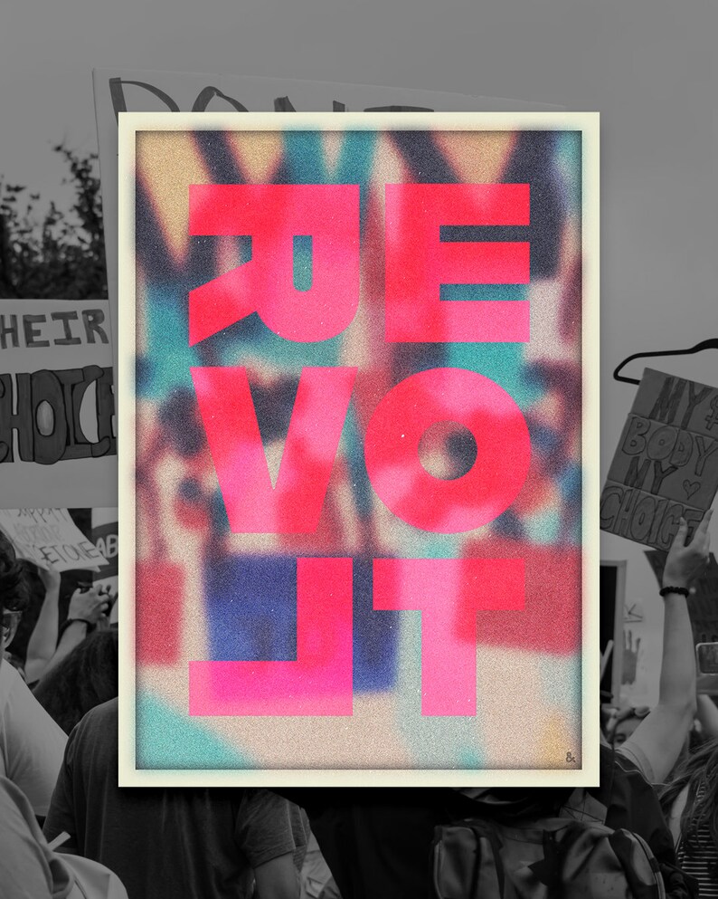 Revolt // Unique Art Print // Poster // Revolution Series // Vintage ...