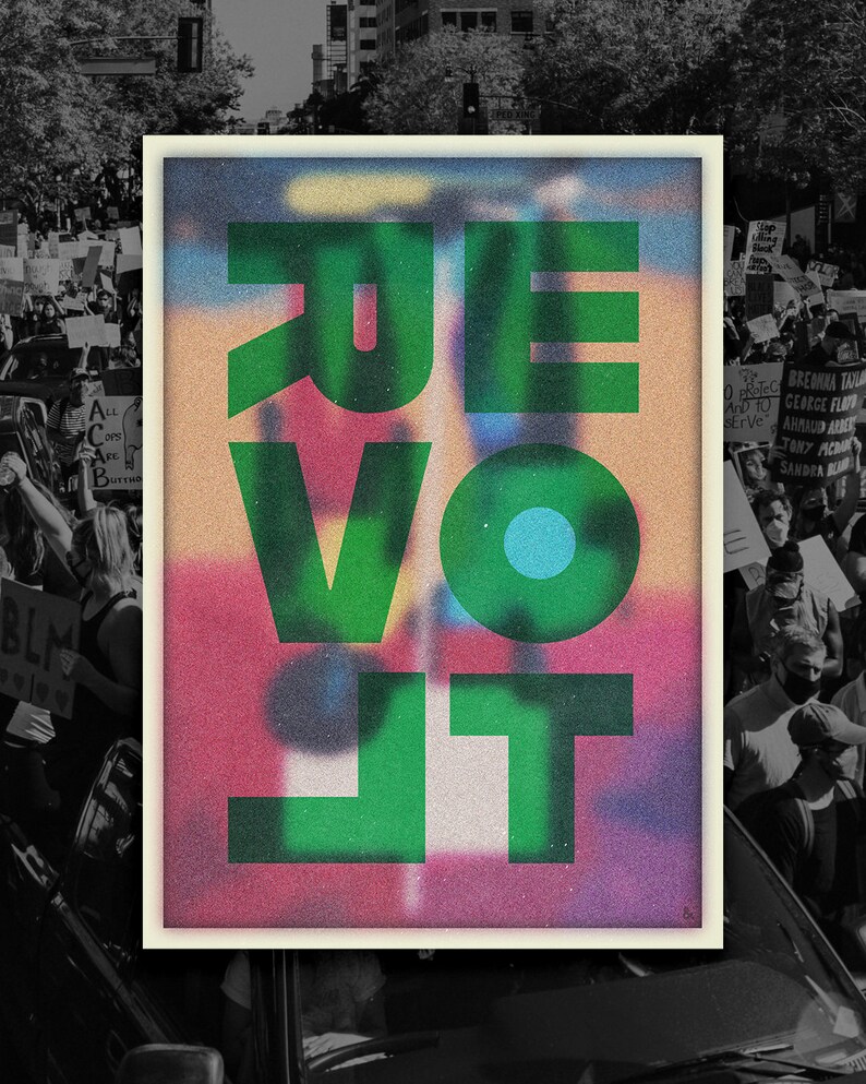 Revolt // Unique Art Print // Poster // Revolution Series // Vintage ...