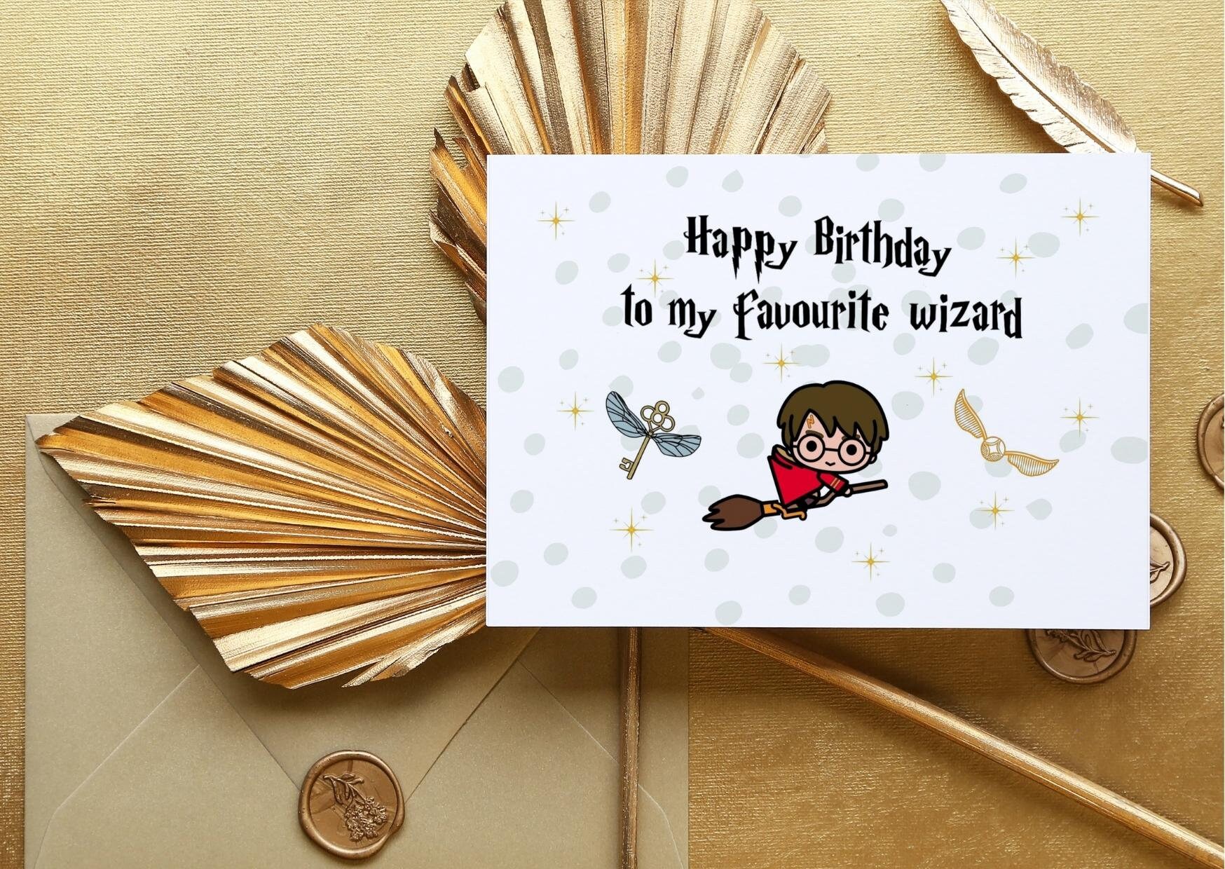 HP Happy Birthday Card Wizard Birthday Card Favourite - Etsy