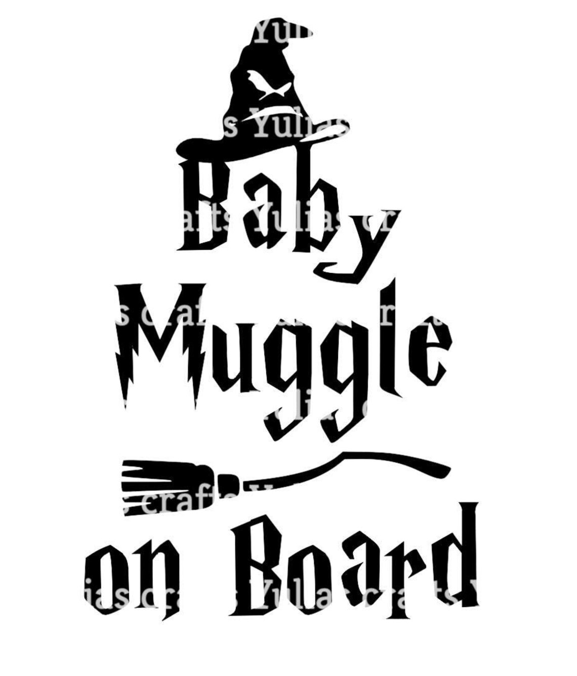 2X Baby Muggle on Board, Decal Files, Cricut File, Baby Muggle Png ...
